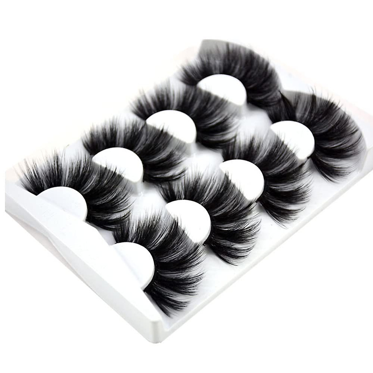 HBZGTLAD NEW 4 Pairs 3D Mink Hair False Eyelashes Criss-cross Wispy Cross Fluffy length 25mm Lashes Extension Handmade Eye Makeup Tools (MDR-5)
