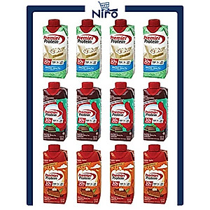 Premier Protein Shake | Winter Special - 3 flavors (12 Pack) | Winter Mint Chocolate, Pumpkin Spice and Cake Batter Delight | Niro Assortment