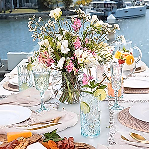 BELLAFORTE Shatterproof Tritan Tall Tumbler, Set of 4, 18oz - Myrtle Beach Drinking Glasses - Unbreakable Plastic Drinking Glasses for Gifting, Parties, New Year - BPA Free - Dishwasher Safe - Teal