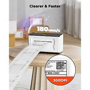 MUNBYN Thermal Label Printer 300DPI, 4x6 USB Shipping Label Printer for Shipping Packages & Small Business, Thermal Printer for Shipping Labels with USPS Shopify Ebay, One-Click Setup for Windows Mac