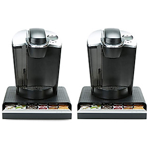 Mind Reader Single Serve Coffee Pod Drawer, Set of 2, 36 Pod Capacity, Countertop Organizer, 12.75" L x 13" W x 3" H, Black