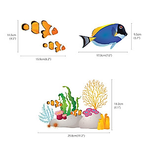 DECOWALL DWL-1811N Coral Reef Fish Kids Wall Stickers Wall Decals Peel and Stick Removable Wall Stickers for Kids Nursery Bedroom Living Room décor