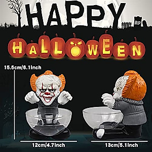 nezababy Halloween Candy Bowl Holder Horror Movie Gnomes Jason Freddy Clown Beetlejuice Nightmare Candy Holder Container Resin (Clown)
