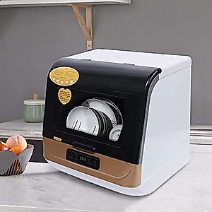 Portable Countertop Dishwasher, Compact Dishwasher with 3 Washing Programs, Hot Air Drying, Mini Dishwasher Portable Dishwasher for Small Apartments, Dorms and RVs - Water Pipe Included