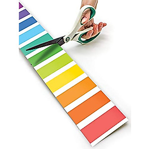 Teacher Created Resources Colorful Stripes Straight Rolled Border Trim, 50 Feet