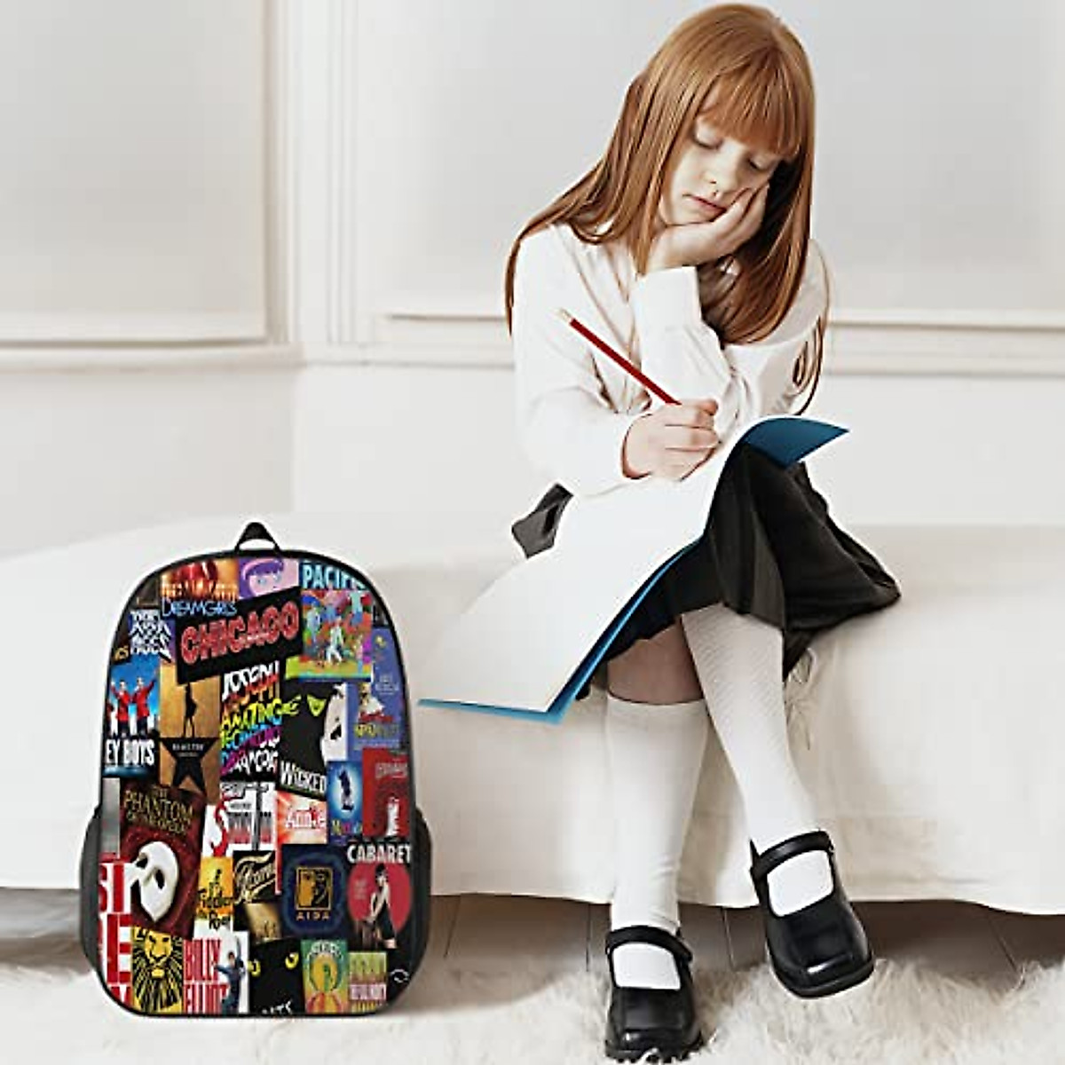 New York Musical Backpack Student Backpack Cartoon Backpack Student Schoolbag Notebook Backpack