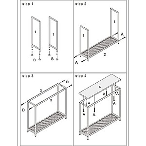 AZL1 Life Concept Industrial Console, Sofa, Entryway and Living Room Sofa & Console Tables, 35.4 inches, Rustic Brown
