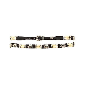 M & F Western Men's Leather and Bone Beaded Hat Band Black One Size [Apparel]