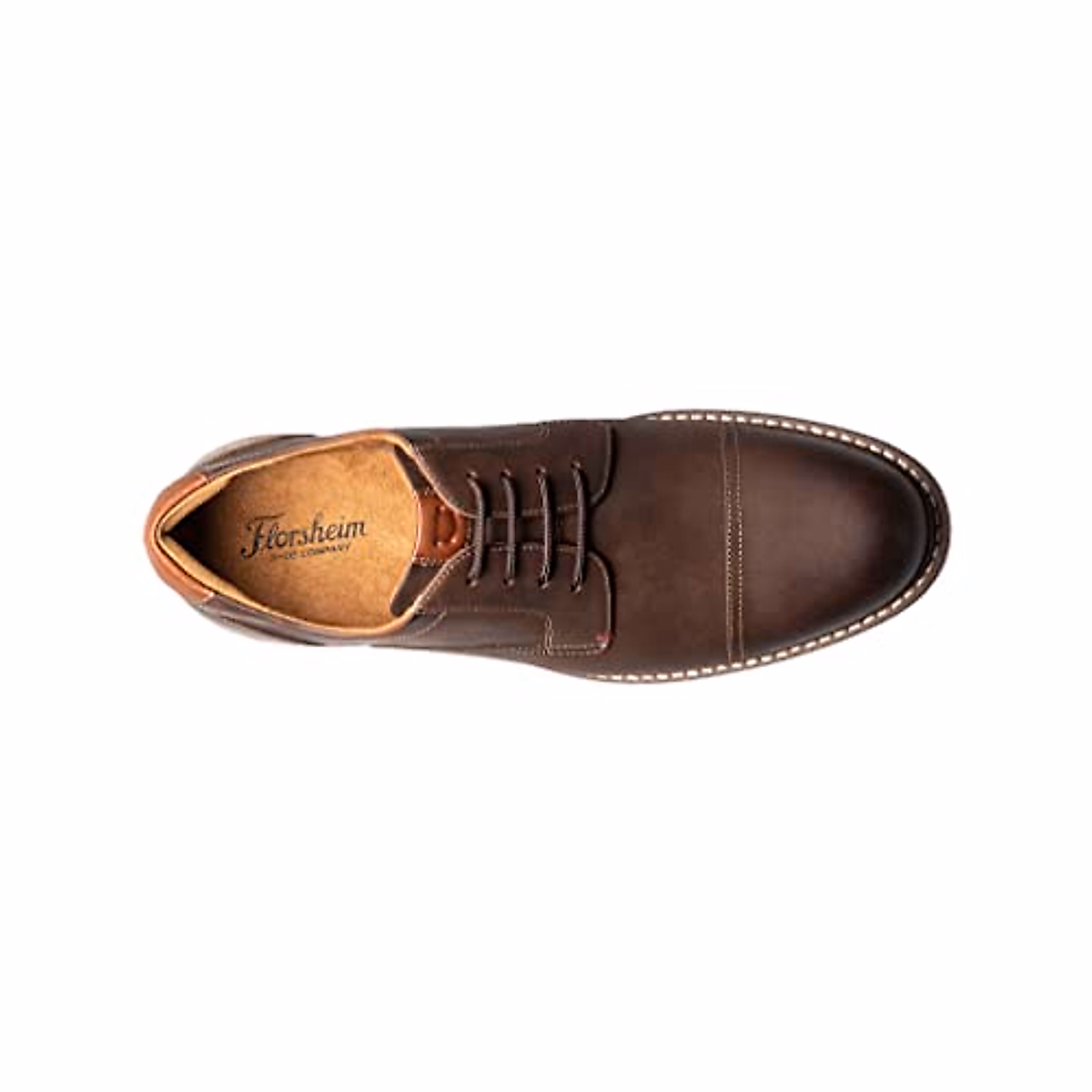 Florsheim Men's Neufeld Cap Toe Oxford, Brown Crazy Horse, 8