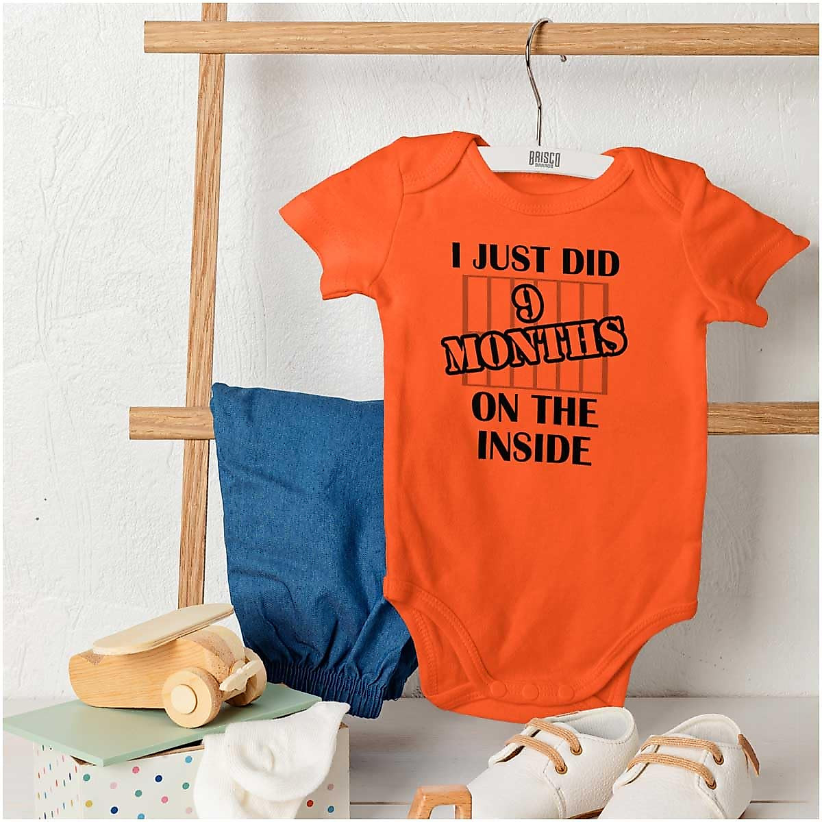Brisco Brands Just Did 9 Months On The Inside Baby Romper Boys or Girls