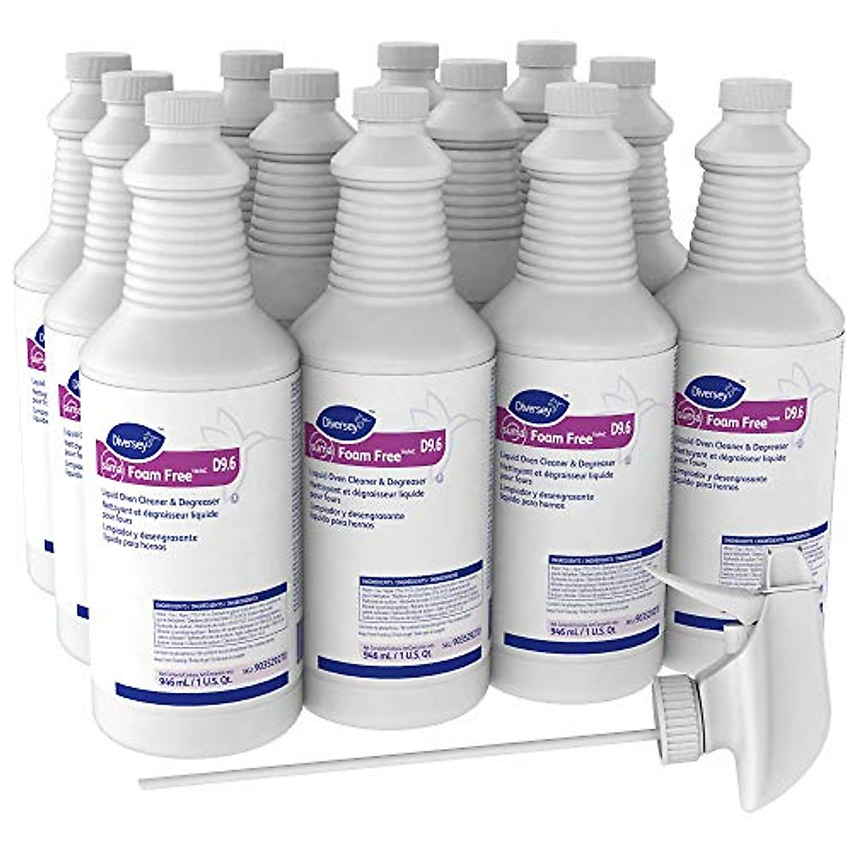 Diversey Suma 903529270 Foam Free Liquid Oven Cleaner and Degreaser D9.6, 12 x 32 oz./946 mL Spray Bottles (Pack of 12)