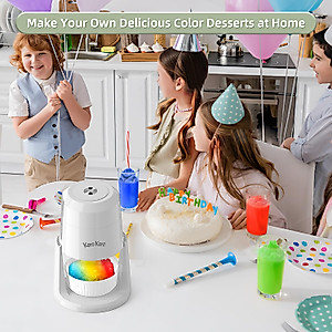 Kero Kero Shaved Ice Machine, Multi-Purpose Ice Shaver Machine with Adjustable Blade, Snow Cone Machine for Homemade Shaved Ice, Slushie Machine, Snowcone Machines for Kid with Reusable Ice Mold.white