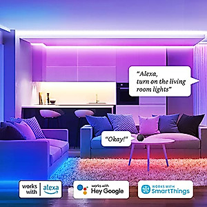 Sengled Smart Zigbee Multicolor Light Strip, 2M (6.56ft) Base Kit, Hub Required, Also Works with Alexa & Google Assistant, RGBW, Extendable, High Brightness, 1400Lumens (E1G-G8E)