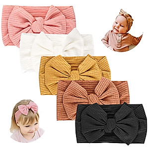 DRESHOW BQUBO Baby Nylon Headbands Hairbands Hair Bow for Girls Newborn Infant Toddlers Hair Accessories