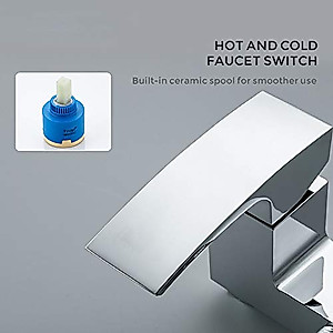 MINJING Chrome Bidet Faucet for Toilet, Solid Brass Handheld Bidet Toilet Sprayer, Hot Cold Water Mixer Tap, Toilet Faucet for Cloth Diaper, Pet Wash, Personal Hygiene