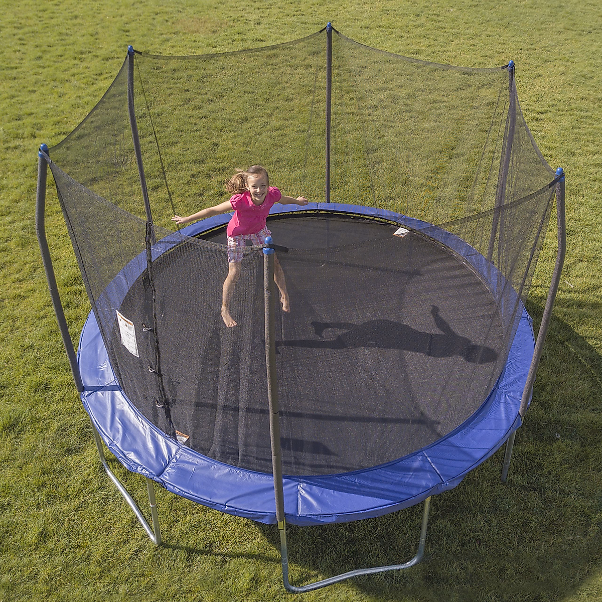 Skywalker Trampolines 12-Feet Round Trampoline and Enclosure with Spring Pad, Blue