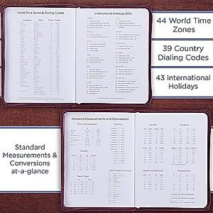 Christian Art Gifts 2024 18 Month Women's Vegan Leather Personal Planner Organizer w/Zipper Closure: Be Still & Know Inspirational Bible Verse, Daily, Weekly, Monthly Planning, Maroon Floral, Large