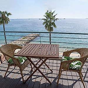 TWLEAR Indoor/Outdoor Wicker Chair Cushions, U-shape Tufted Patio Seat Cushions All Weather for Outdoor Furniture Home Garden Office Chair Use, 19”x19”x5”, 2 Pack, Palm Green