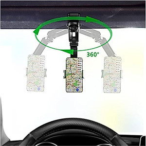 Kevaby Phone Holder-Kevaby Rotatable and Retractable Car Phone Holder,Sun Visor Phone Holder for Car, Multifunctional 360,Rotatable and Retractable Car Phone Holder Visor,Multifunction Holder (B2)