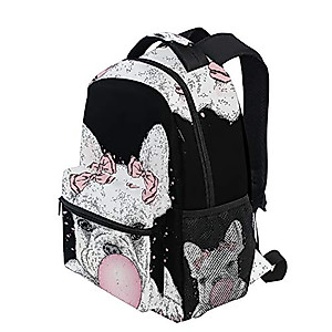 School Backpack Cute French Bulldog Teens Girls Boys Schoolbag Travel Bag