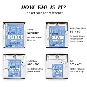 GifXify Custom Blanket with Name - Personalized Name Throw Blanket for Baby & Adult - Custom Flannel Fleece Blanket - Customized Gift for Birthday, Christmas (Sky Blue)