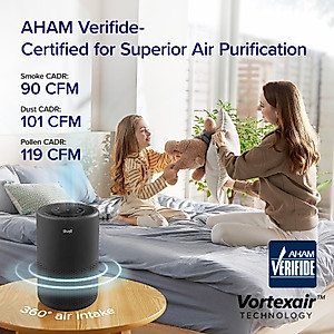 LEVOIT Air Purifiers for Home Large Room, Smart WiFi Alexa Control, H13 True HEPA Filter, Removes 99.97% of Pollutants, Covers up to 915 Sq.Foot, 24dB Quiet Cleaner for Bedroom, Core 200S, Black