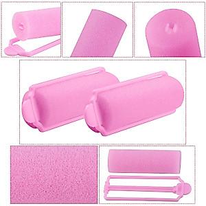 Elcoho 36 Pieces Foam Sponge Hair Rollers 20 mm Mini Foam Hair Styling Curlers Flexible Sponge Curlers with Storage Bag Soft Sleeping Hair Curlers for Adults and Kids (Pink)