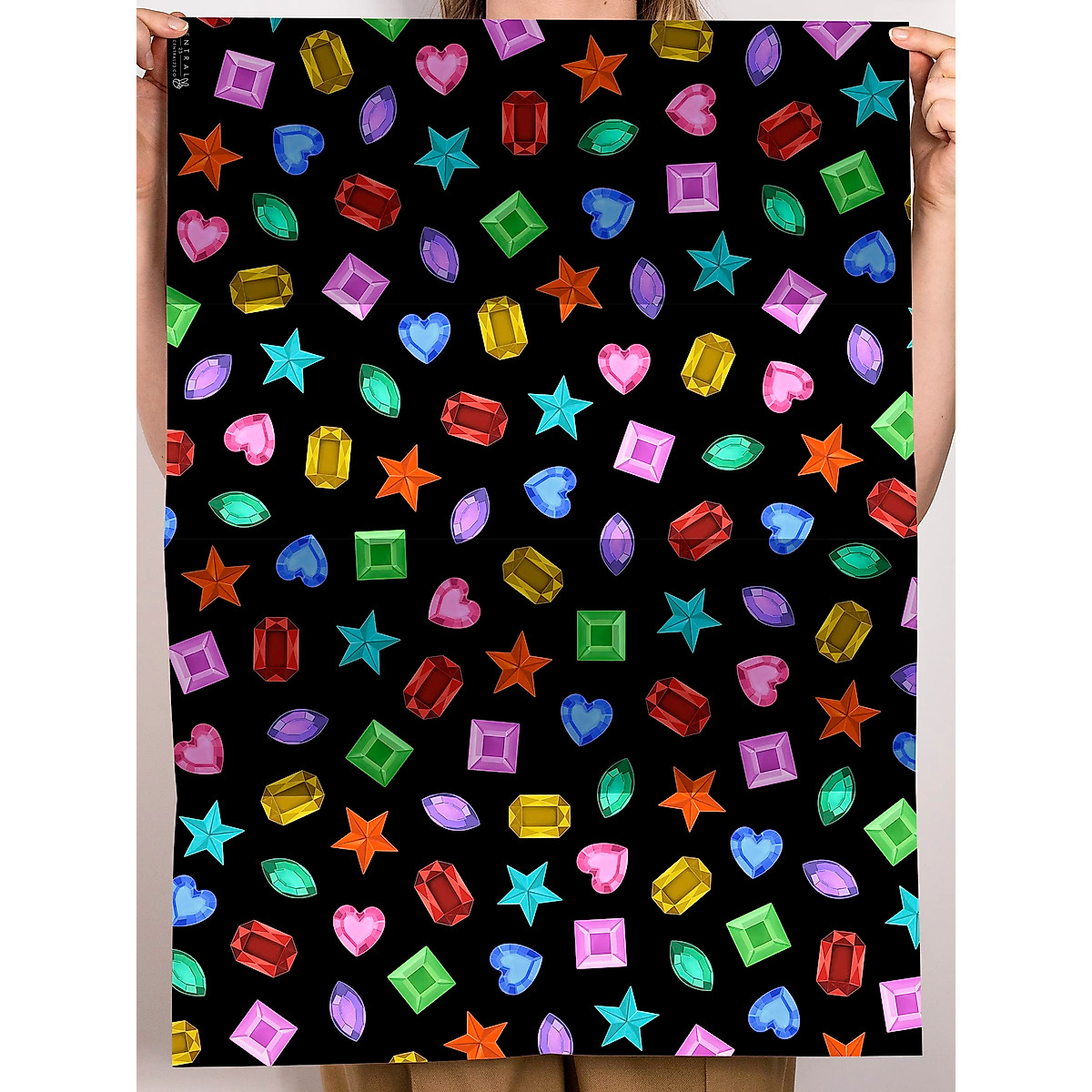CENTRAL 23 Black Wrapping Paper - 6 Gift Wrap Sheets - Birthday Wrapping Paper Female Her Women - Comes With Stickers - Recyclable