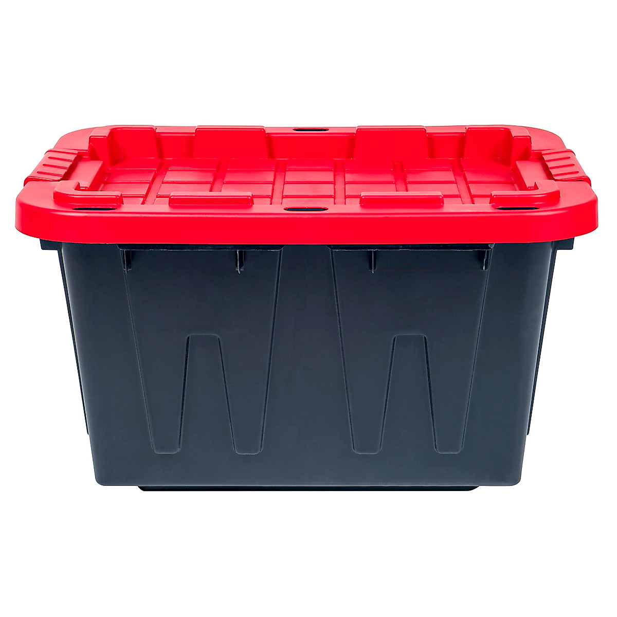 American Lifting 12-Gallon Storage Containers - Tough with Lids Durable Stackable - Keep Your Belongings Safe and Organized - (4 Pack - Red)