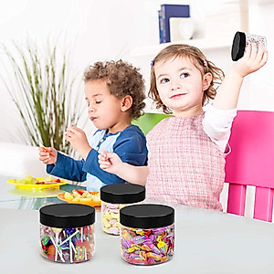 LotFancy Plastic Jars with Lids, 15 Pack 8 Oz Plastic Containers, Refillable Empty Slime Containers, Storage Jars for Dry Food, Cosmetics, Crafts, Cream, Kitchen Small Empty Jars