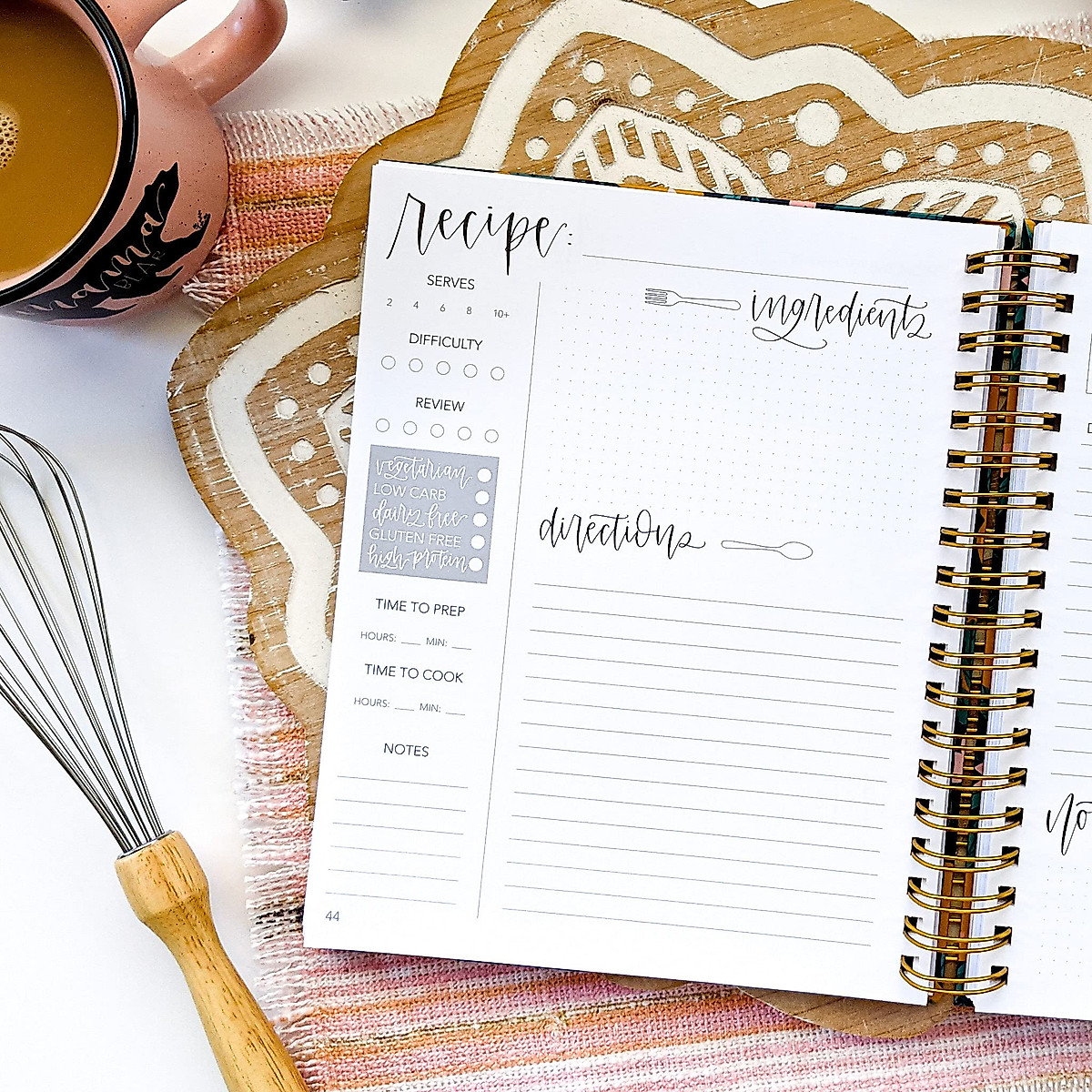 Recipe Book to Write in your Own Recipes - A Blank Recipe Journal, Family Cookbook, & DIY Organizer - Heirloom Quality Keepsake, Durable Hardcover Recipe Book with Gold Spiral Binder