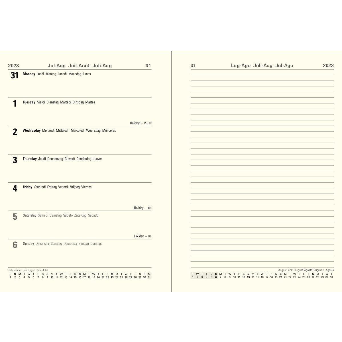 Letts Edge A6 week to view 18 month diary with notes 2023/2024 - black