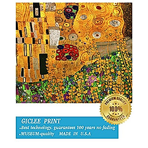 Eliteart-The Kiss by Gustav Klimt Giclee Art Canvas Prints