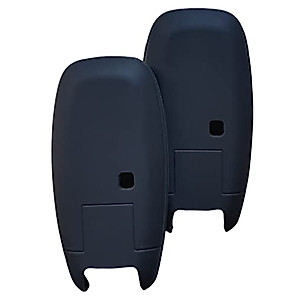 RUNZUIE 2Pcs Silicone Remote Smart Key Fob Compatible with 2024 2023 Nissan Rogue Pathfinder Key Fob Cover 4 Button (Black/Black with Red)