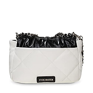 Steve Madden womens Steve Madden COOKIE Colorblock Crossbody, Black/White, One Size US