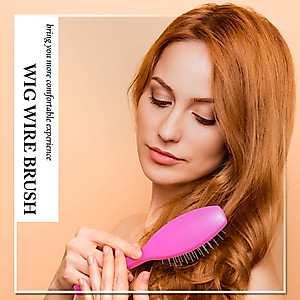 Gandeer 2 Pcs Wig Hair Brush Set - Stainless Steel Wire Brush for Synthetic Wigs, Hair Extensions for Women and Girls