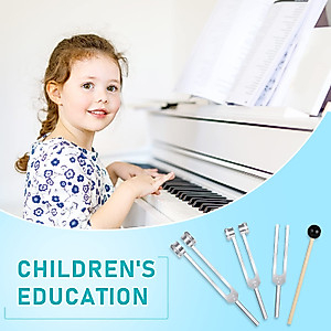 Tuning Fork Sets (128Hz, 256Hz, 512Hz) of 3 Pack with Reflex Hammer for Chakra/Healing/Medical/Sound Therapy/DNA Repair, Gift for Buddhists