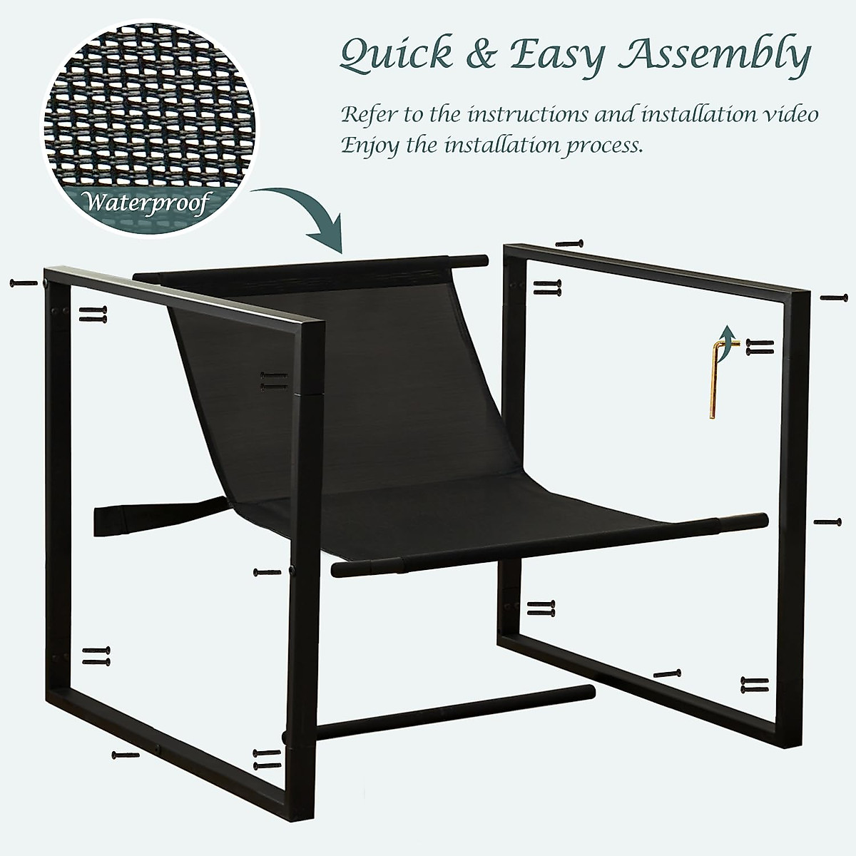 Wimarsbon Modern Accent Chair, Mid Century Sitting Chair with Sponge Cushion, Comfy and Sturdy Lounge Chair with Metal Leg for Bedroom, Living Room, Office,Easy Assembly (Linen - Aqua)