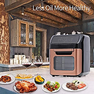 Fit Choice 12.7 Quart 10 in 1 XLarge Capacity Air Fryer Oven, 10 Accessories, 10 Easy Presets W/ Digital Touch Screen Controls & Integrated Digital Temperature Probe, Advanced Program, Sear, Stage, Pr