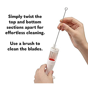 Klosom Grape Cutter for Kids - Cuts Small Grapes, Tomatoes, Pitted Olives Into 4 Pieces. Stainless Steel Blade, Easy to Clean with 2 Cleaning Brushes. Essential Kitchen Accessory