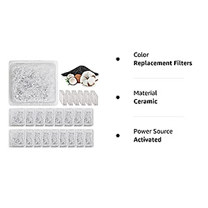 Kastty 18 Pack Replacement Filters for Ceramic Pet Water Fountain, Made of Activated Carbon and PP Cotton, Food Grade Water Fountain Filters