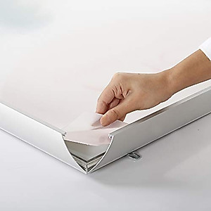 M&T Displays Portable Snap Poster Frame 36x48 Inch Silver 1.77" Aluminum Profile, Front Loading Wall Mounting Display for Photo Picture Document Certificate Mitered Corner Anti Glare Cover