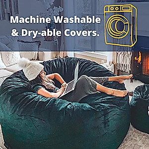 ULTIMATE SACK 3000 (3 Ft.) Bean Bag Chair: Giant Foam-Filled Furniture - Machine Washable Covers, Durable Inner Liner, 100% Virgin Foam. Comfy Bean Bag Chair. (Burgundy, Suede)