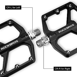 ROCKBROS Mountain Bike/MTB Pedals Bicycle Flat Pedals Aluminum 9/16" Sealed Bearing Lightweight Platform for Road Mountain BMX MTB Bike