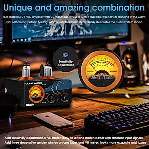 Douk Audio ST-01 PRO 200W Bluetooth Amplifier, 2 Channel Vacuum Tube Power Amp with USB DAC/Coaxial Optical Inputs/VU Meter/Treble Bass Control for Home Theater/Stereo Speakers (Upgrade Version)