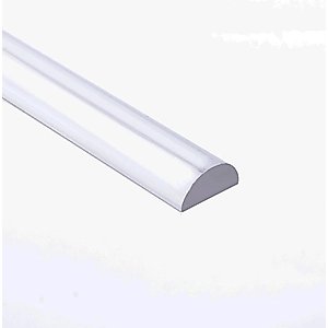 Dalrun Clear Acrylic Shower Threshold 1/2" X 1/4" (WxL) for Frameless Shower Door, Transparent Shower Dam Shower Splash Guard 36" Long,Half Round,Peel and Stick