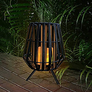 pearlstar Solar Candle Lantern Outdoor - Solar Lamp Decorative Waterproof LED Flickering Flameless Lights for Indoor Desk Patio Garden Pathway Yard