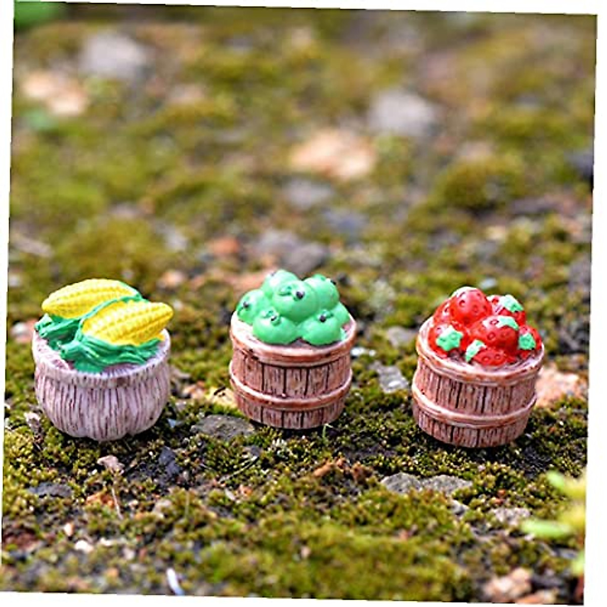 Strawberry Corn Fruit Resin Fairy Garden Craft Decorationterrarium Miniatures 3pcs