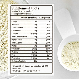 Collagen Peptides Powder for Women Hydrolyzed Collagen Protein Powder Types I and III Non-GMO Grass-Fed Gluten-Free Kosher and Pareve Unflavored Easy to Mix Drink Healthy Hair Skin Joints Nails 1Lb