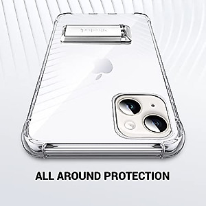 Silverback Compatible with iPhone 14 Case Clear, Two-Way Kickstand Case, Anti-Scratch Protective Shockproof Slim Cover for iPhone 14 6.1 Inch - Clear